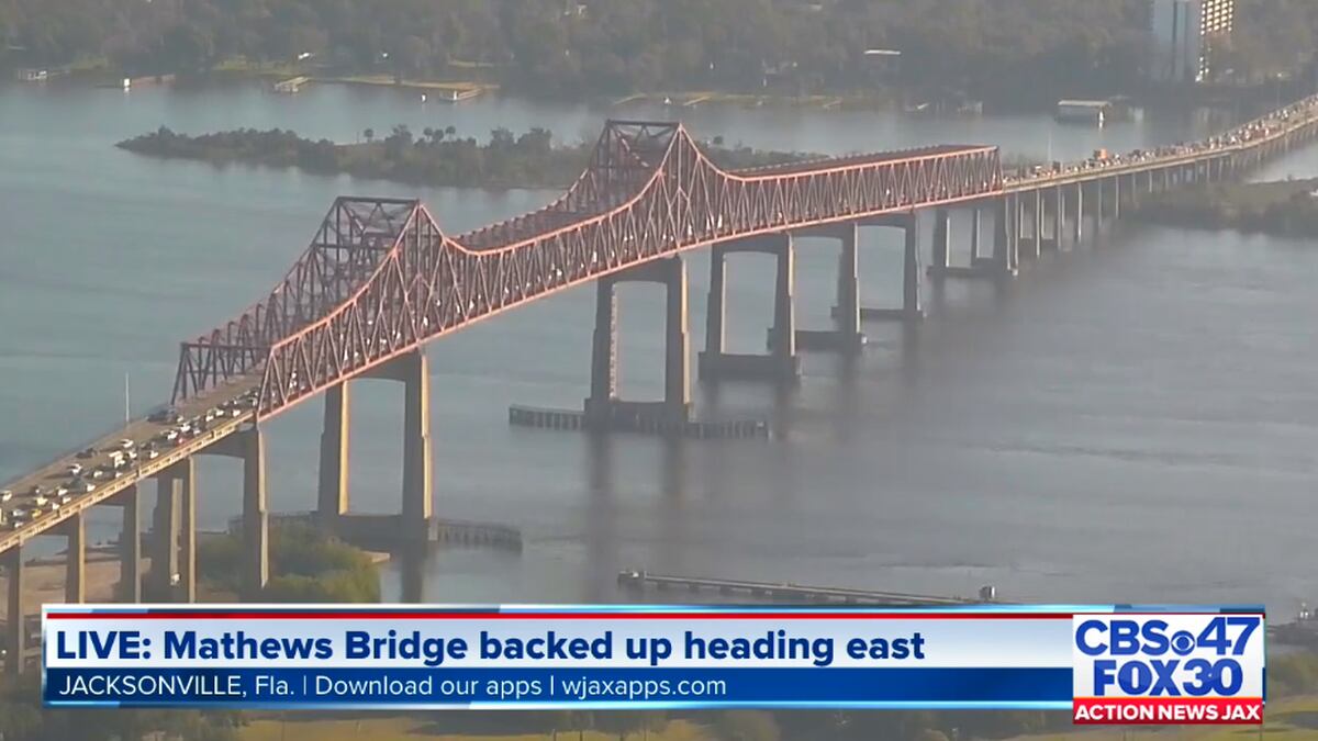 Mathews bridge crash clears up; traffic flowing